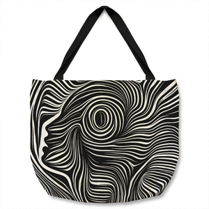 woodcut style on the subject of human soul Designer Tote bag