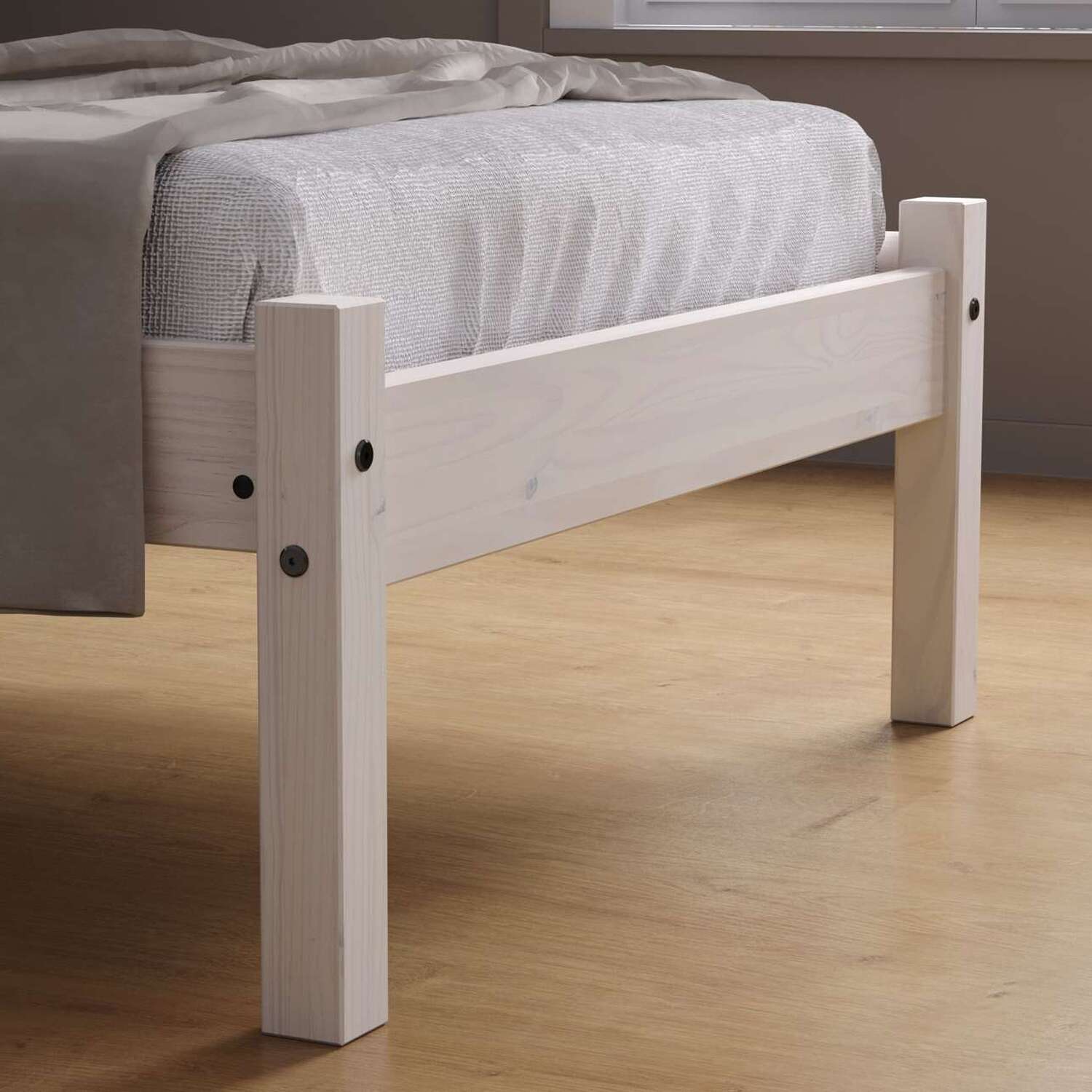 White Wood Bed Frame and Mattress Bundle Rio Air Sleepsoul