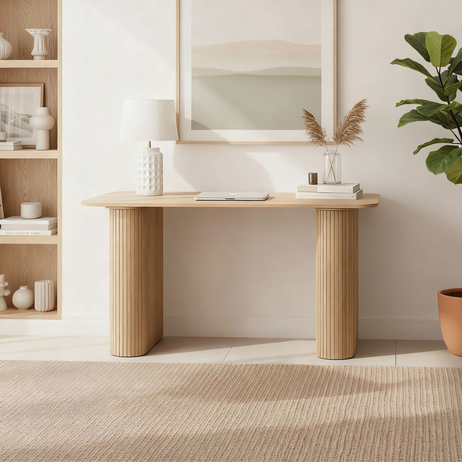 Monroe Oak Effect Modern Style Home Office Writing Desk