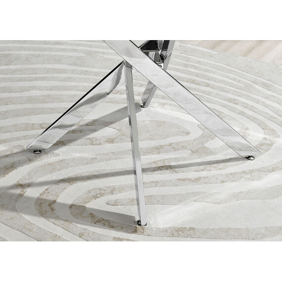 Novara 120cm White High Gloss Table Chrome Legs