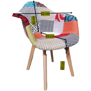 Multicoloured Dining Chair Patchwork Tube Dining Chair - Single