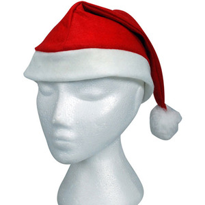 Pack of Traditional Santa Hats with Bobble Xmas Festive