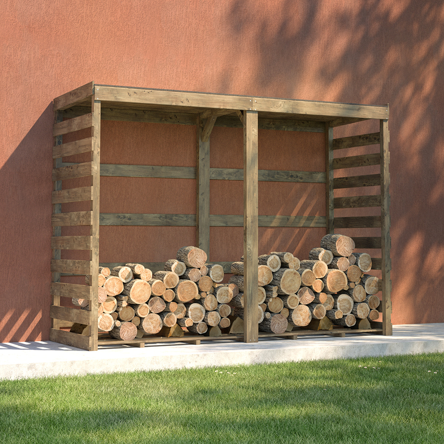 Cerland Columbus Wooden Log Store Various Sizes