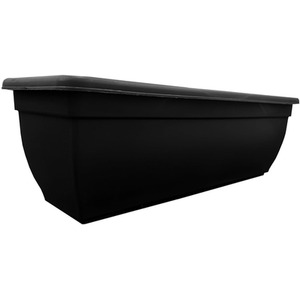 1 x Black Rectangular Bell Pot Winchester Plastic Plant Pot For Flowers