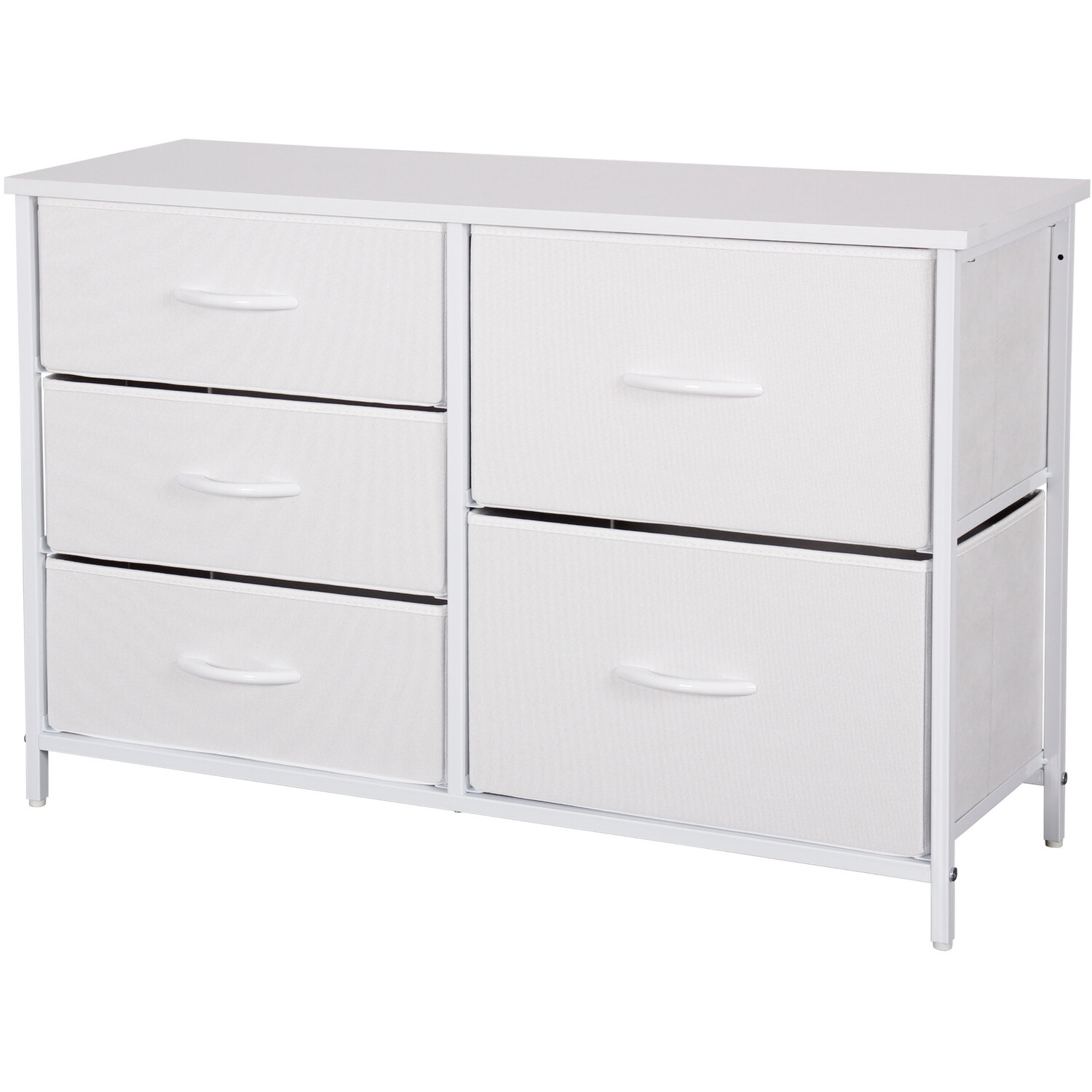 Chest Of Drawers With Metal Frame, 5 Large Deep Fabric Drawers