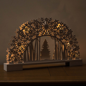 Battery Operated Snowflake Arch and Christmas Trees with LEDs