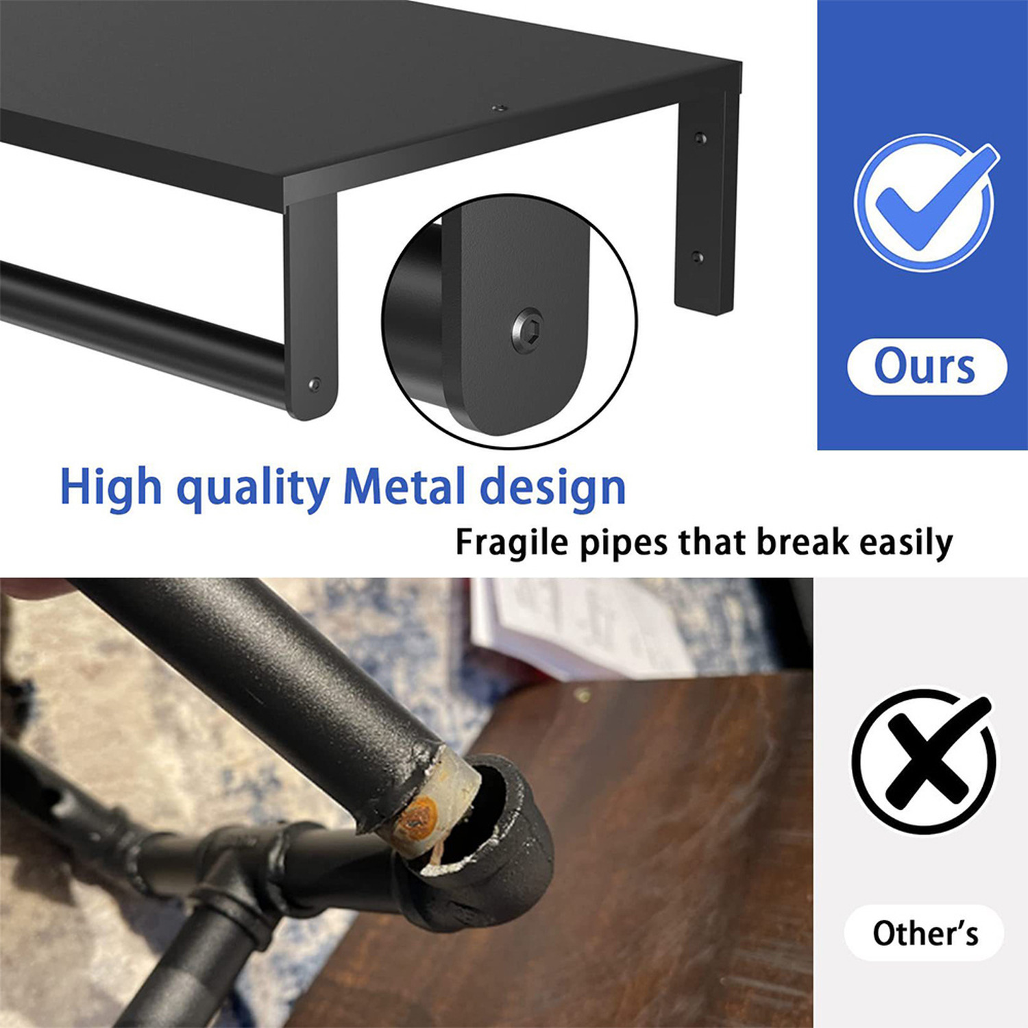 Wall-Mounted Clothes Rail with Top Shelf