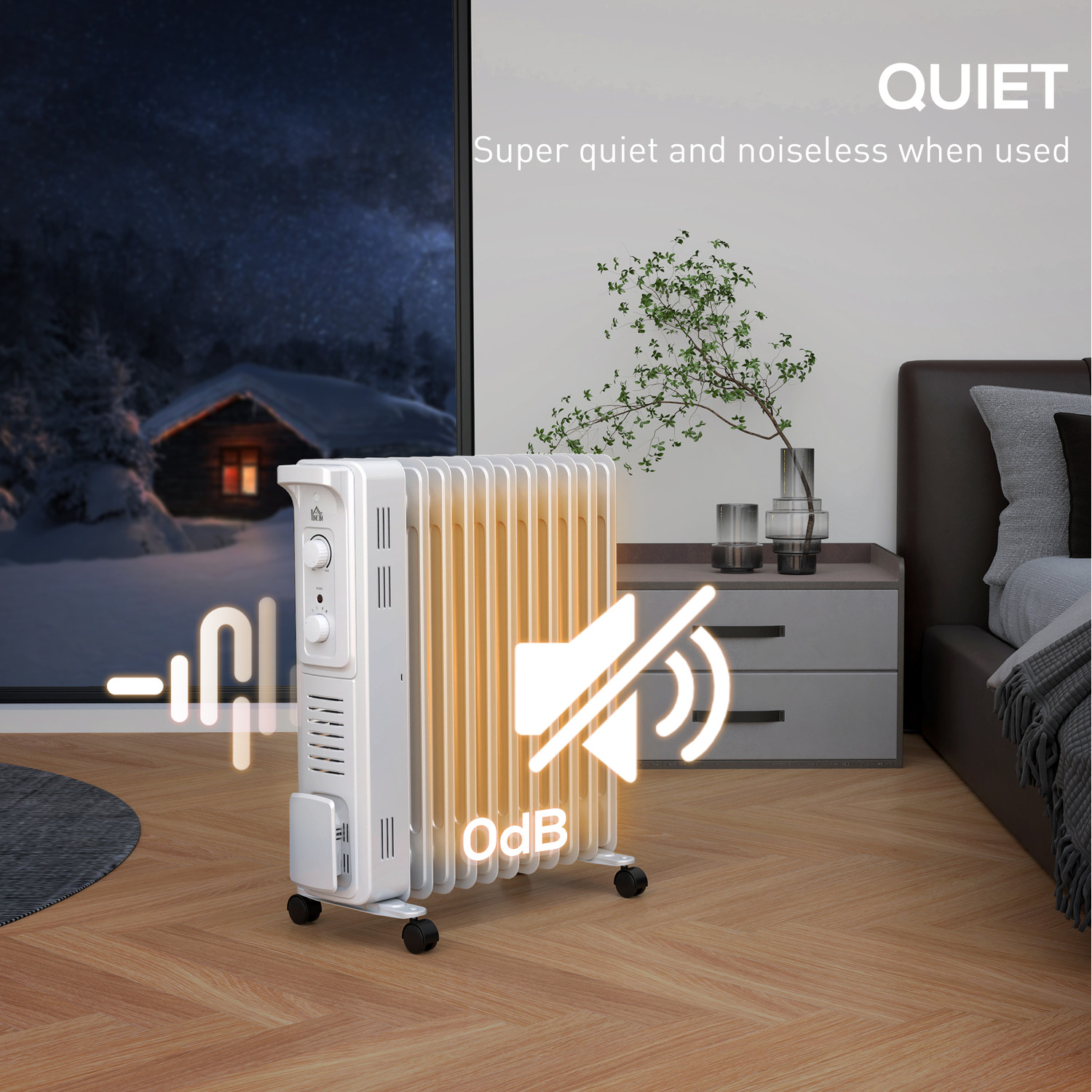 HOMCOM Electric Heater Energy Efficient Portable for Home