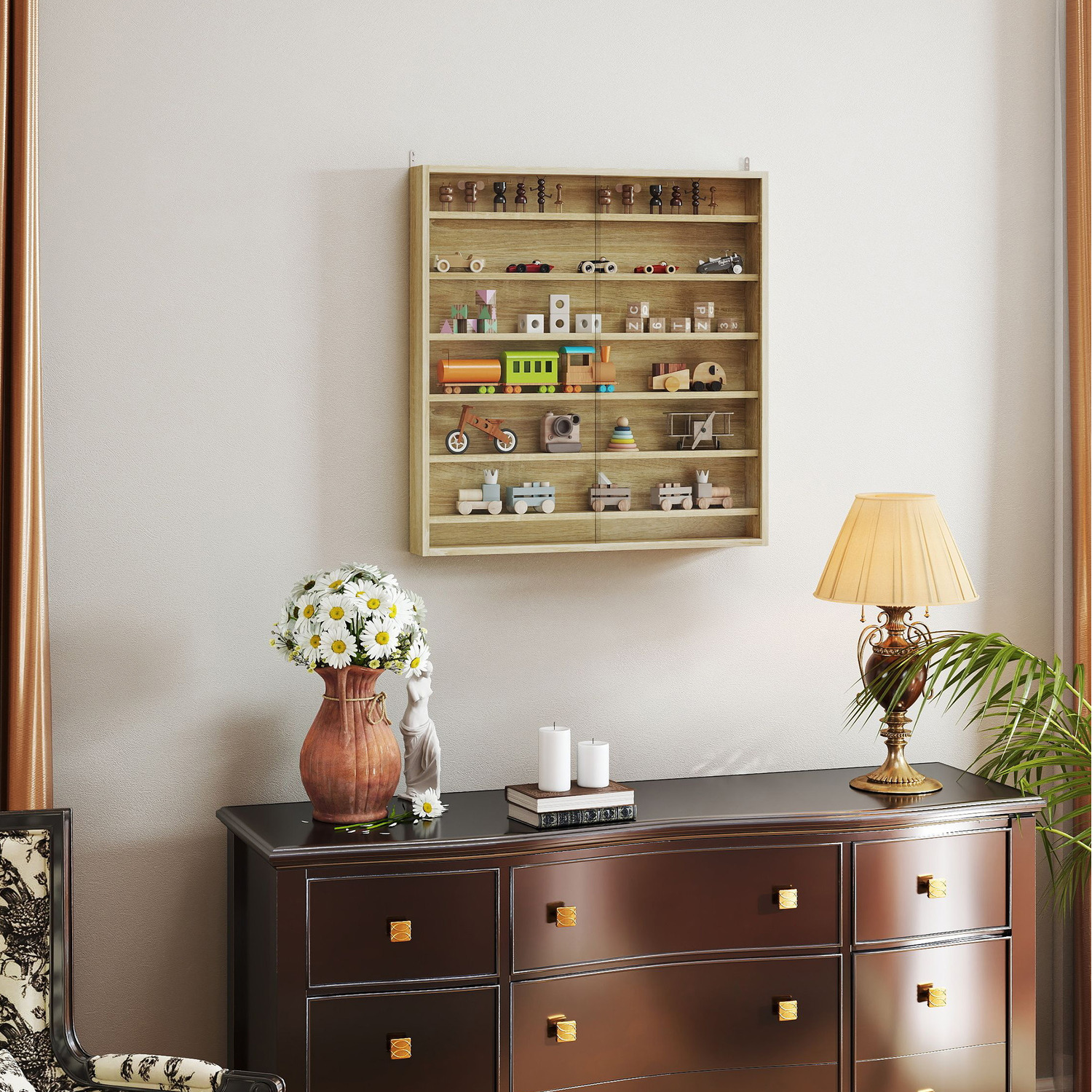 5 Tier Wall Display Shelf Cabinet