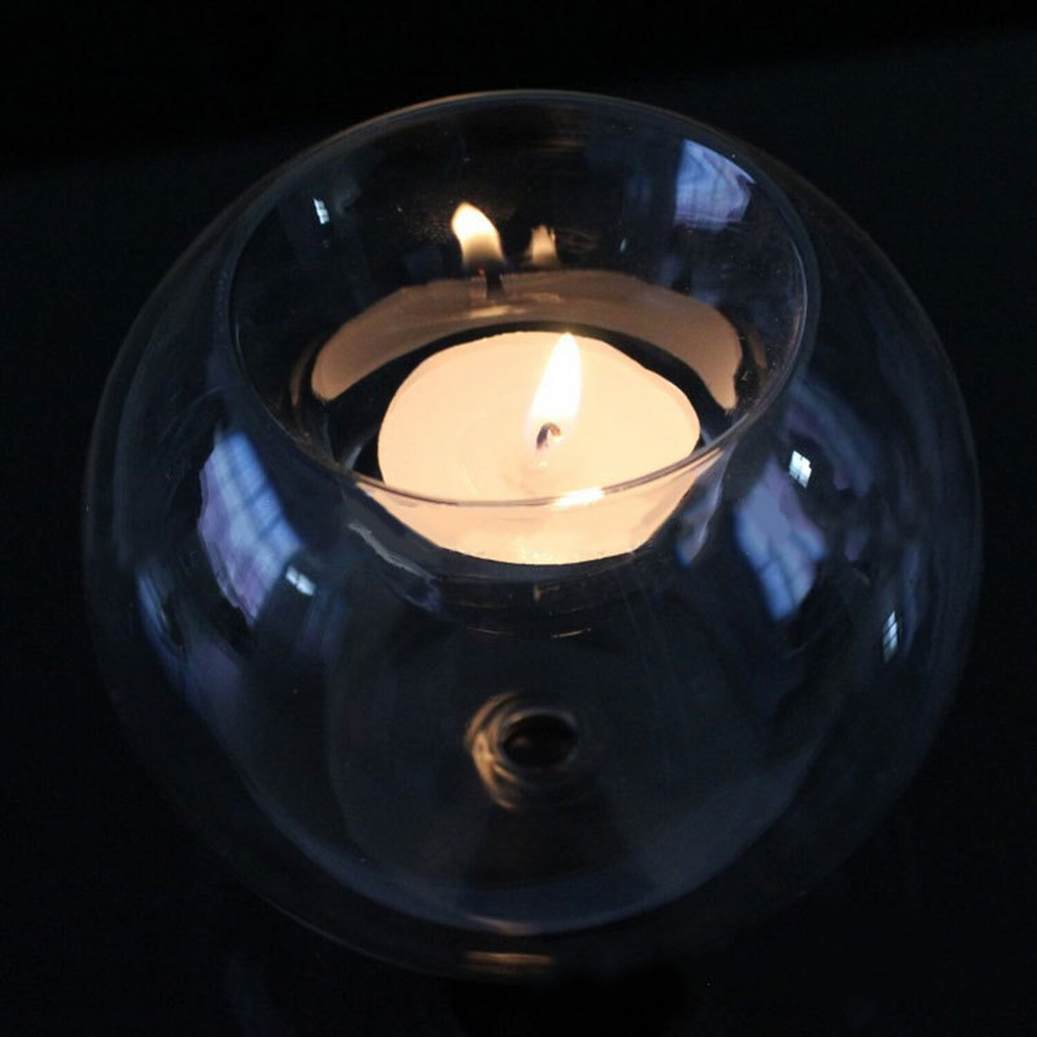 6-Piece Round Glass Ball Clear Tealight Candle Holder Wedding Party Decor