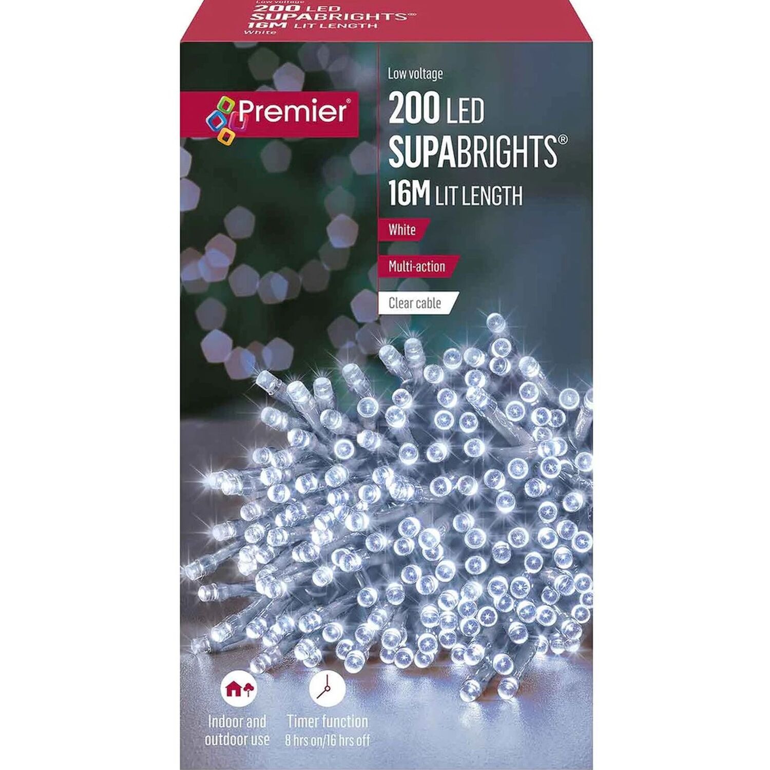 200 White Supabrights LED String Lights