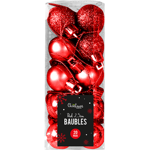 Red Baubles 20 Pack