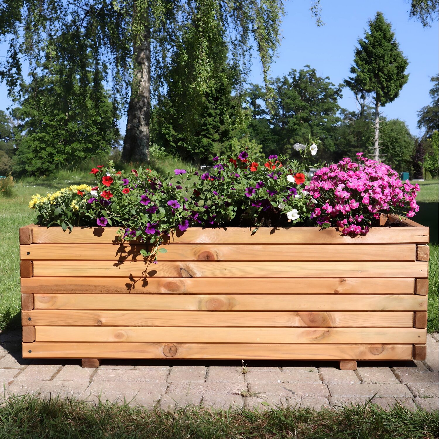 1m Pine Raised Trough Planter