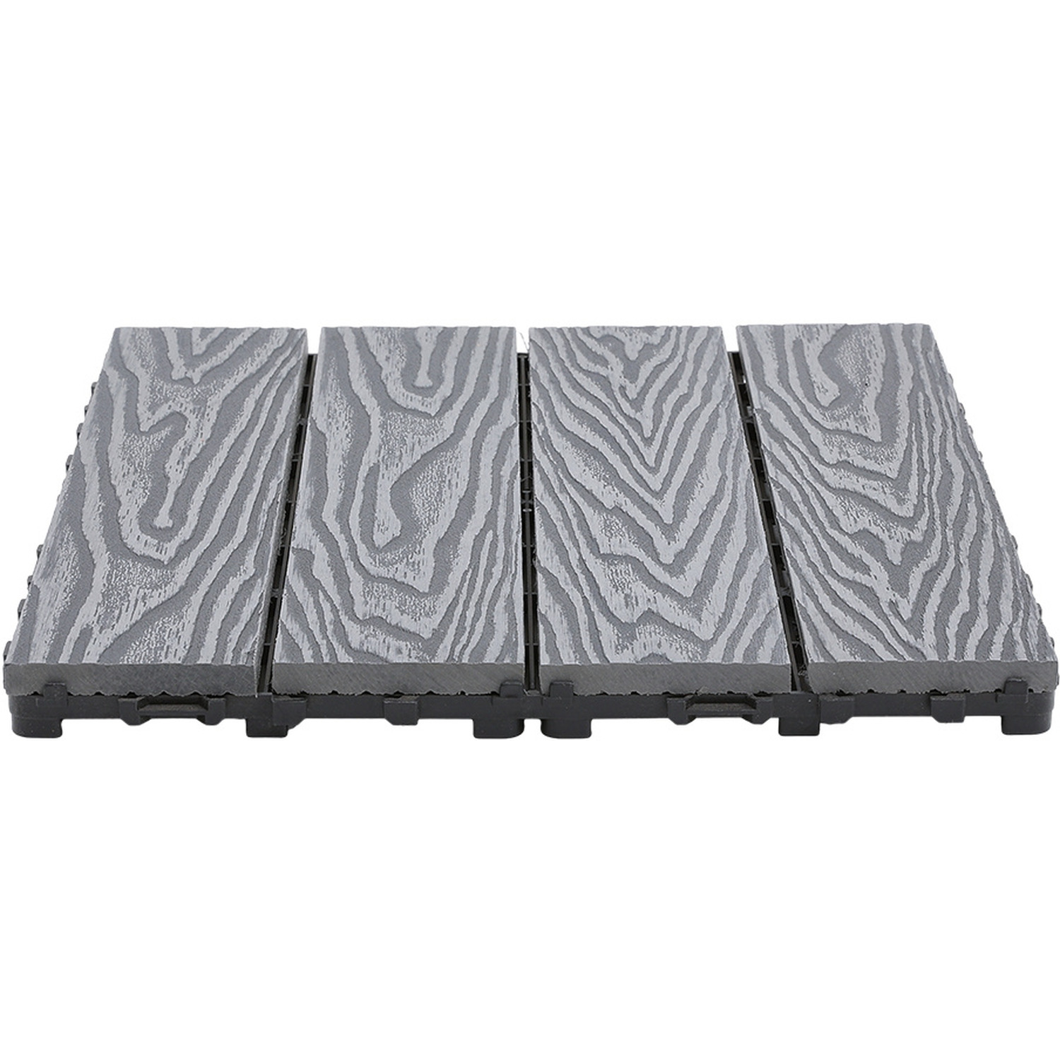 Set of 11 3D Embossing Wood Grain Flooring WPC Deck Tile