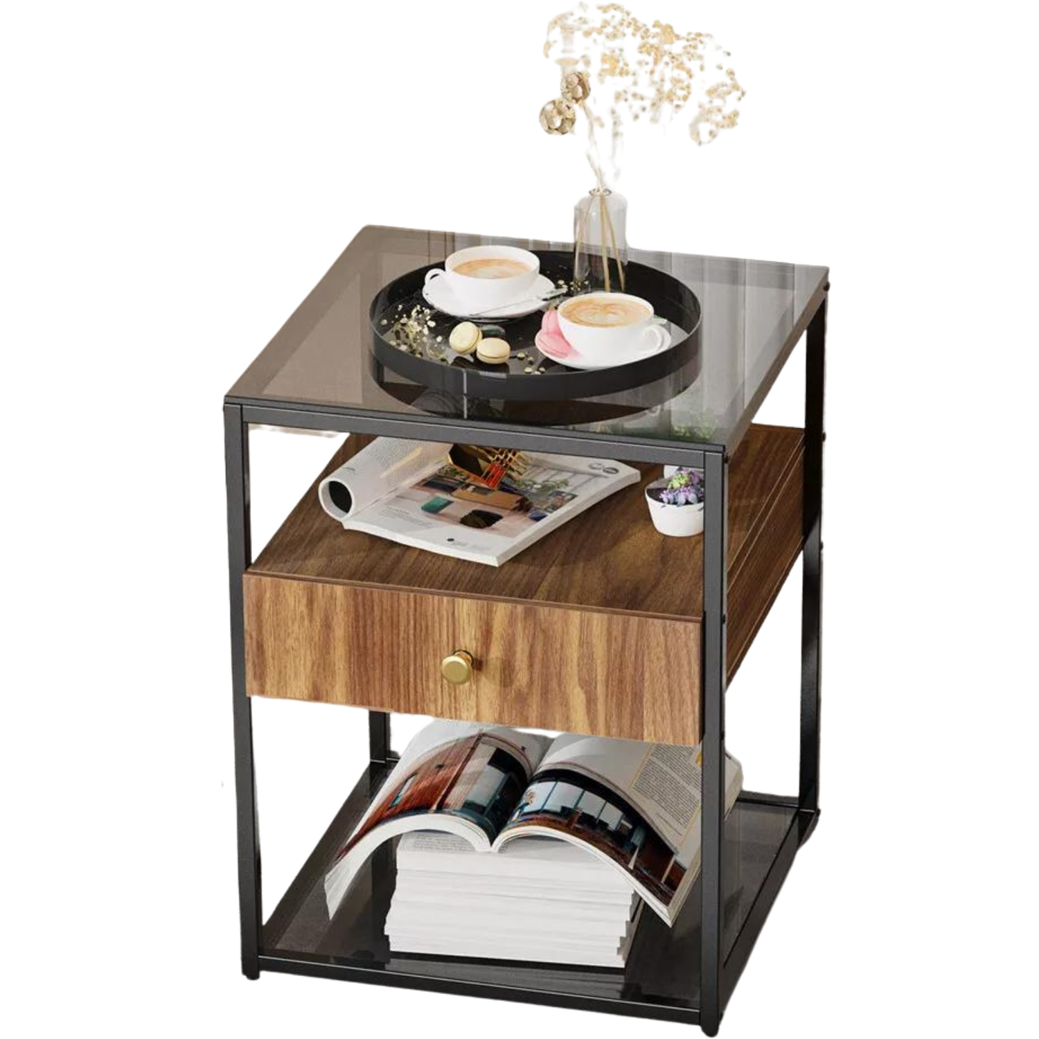 Industrial Console Table With Thick Table Top Rustic