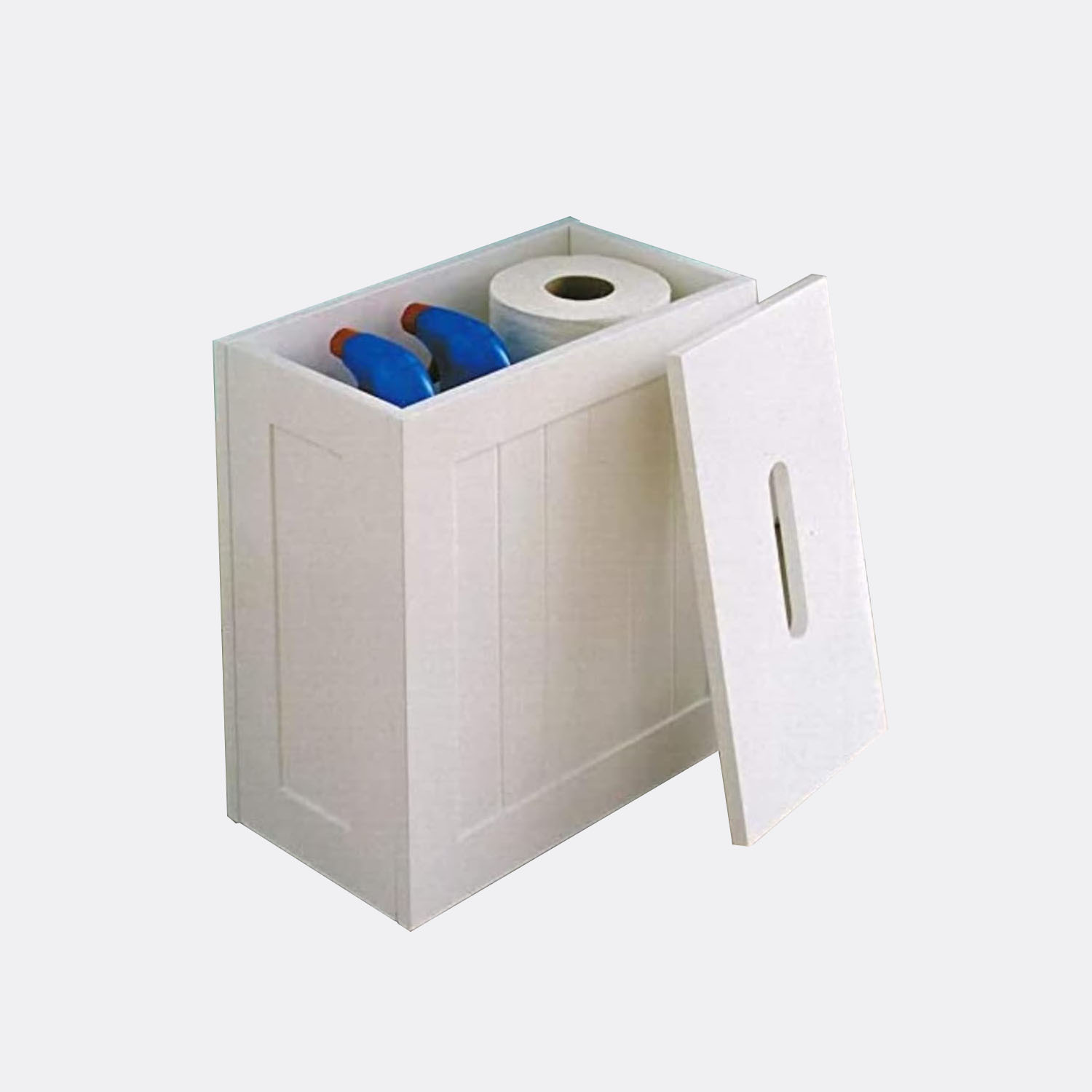 White Bathroom Storage Unit Toilet Cleaning Tidy Box