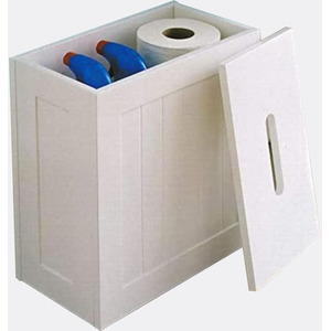 White Bathroom Storage Unit Toilet Cleaning Tidy Box