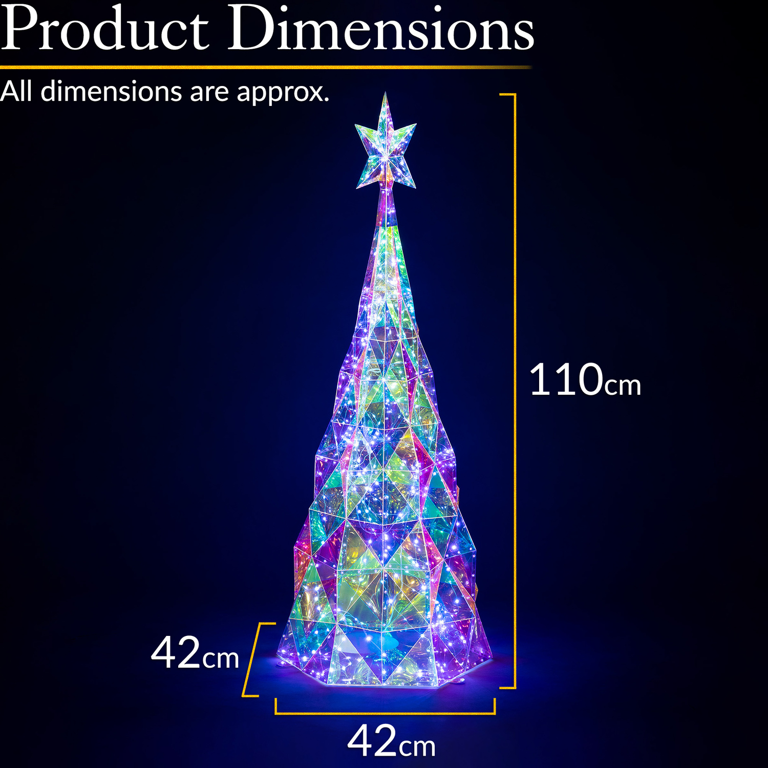 Iridescent Christmas Tree Light 1.1m