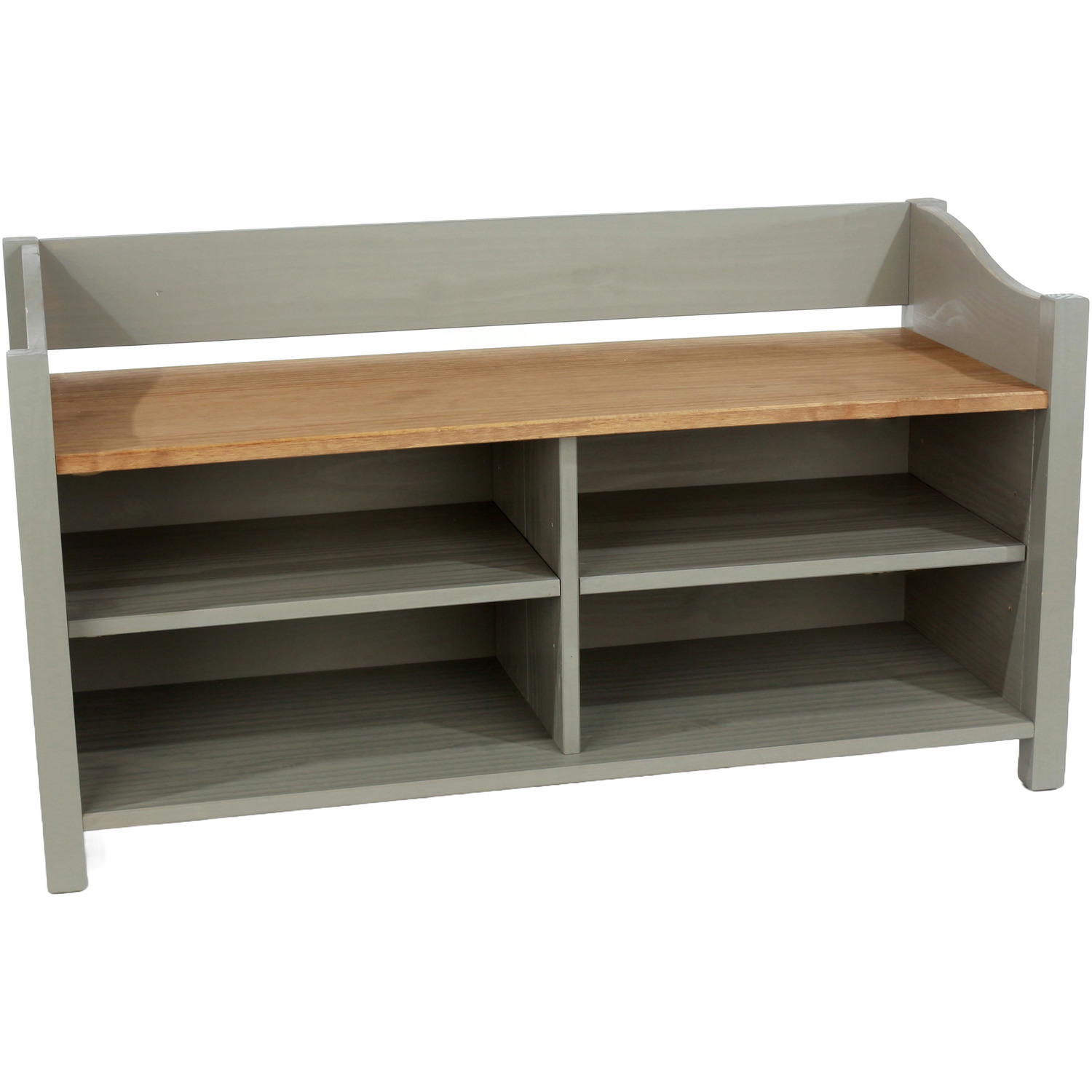Corona Grey Pine Large Shoe Bench with Storage Area