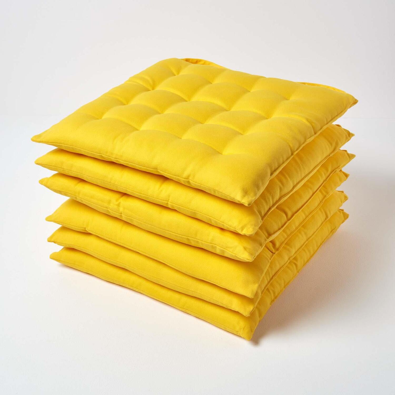 Solid Cotton Seat Pad with Button Straps