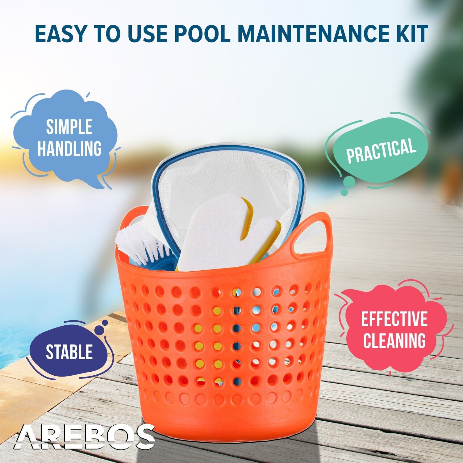 5 piece Spa Pool Cleaning Kit Complete Set