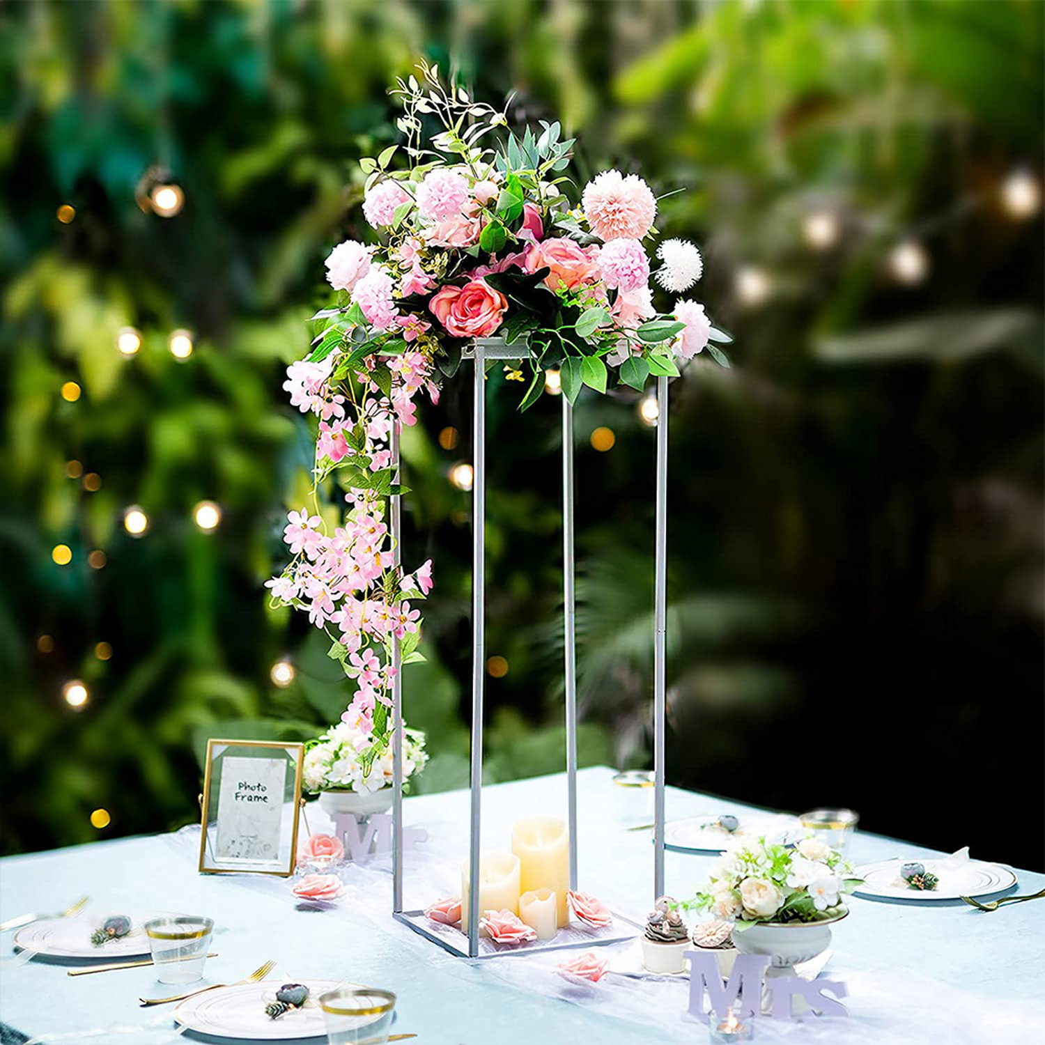 Silver Plant Stand for Garland and Bouquet