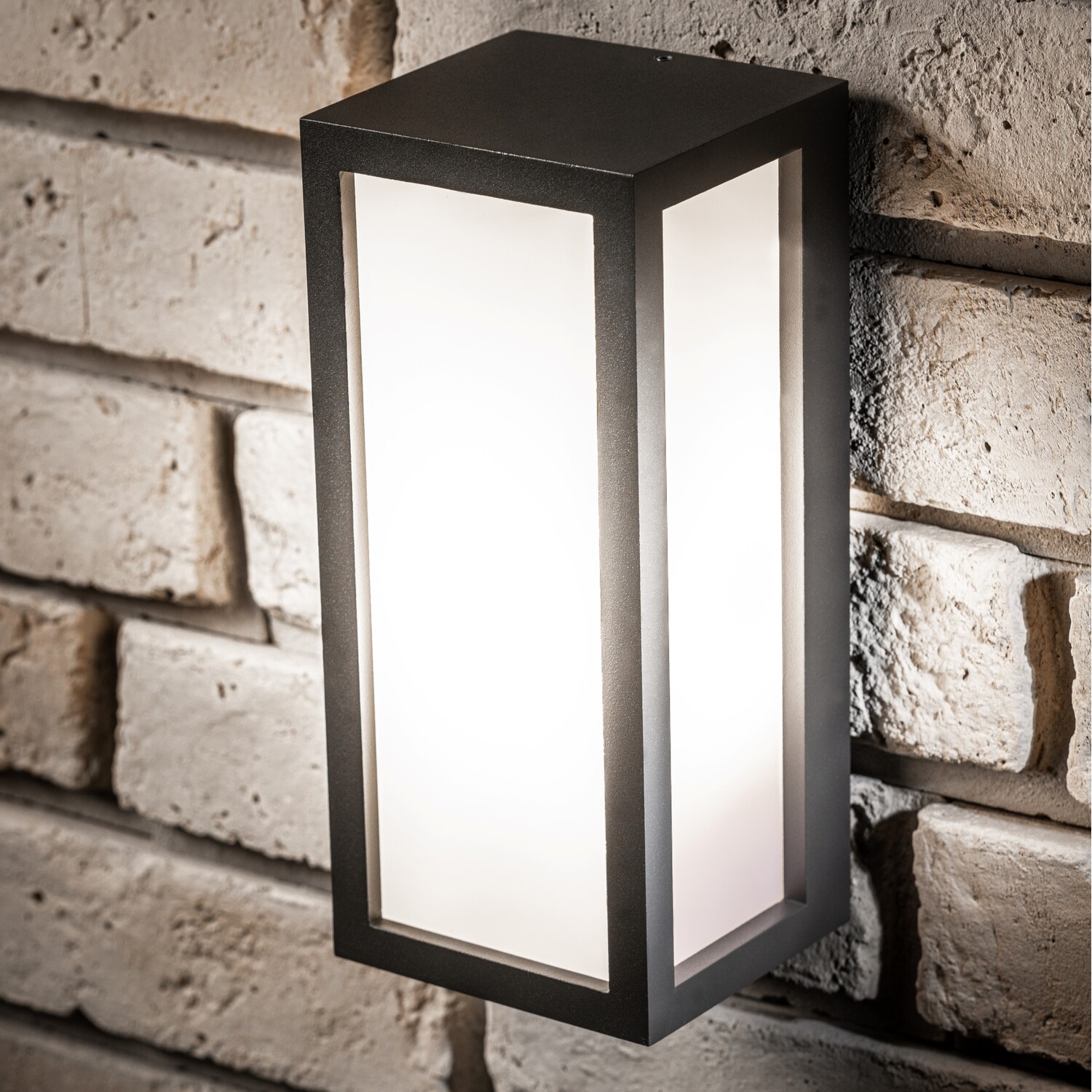 Kinsley Outdoor Wall Light Box Lantern Opal Diffuser