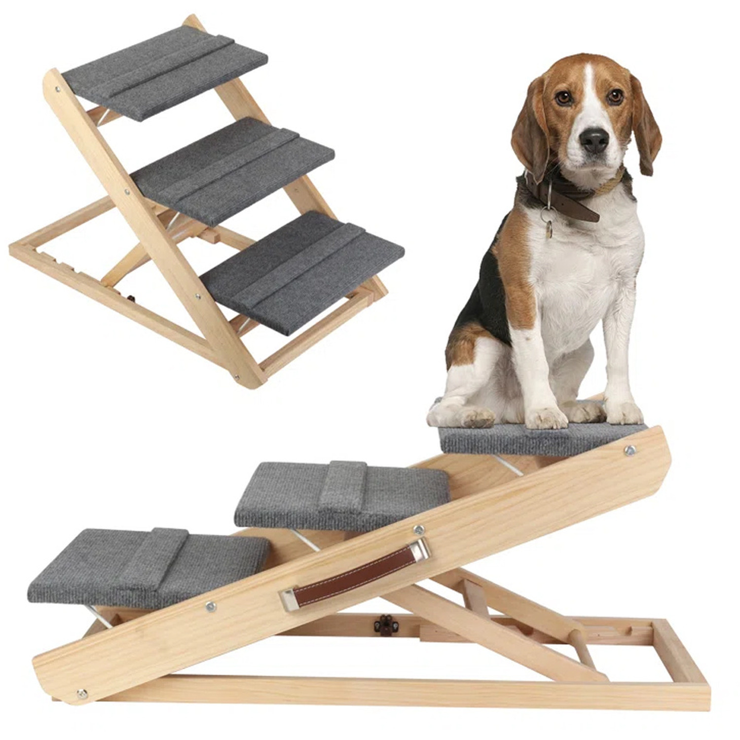 3-Step Foldable Wooden Pet Stair