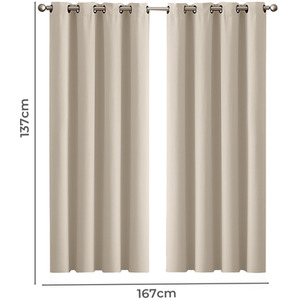 2 Pack Triple Layer Eyelet Blackout Curtain