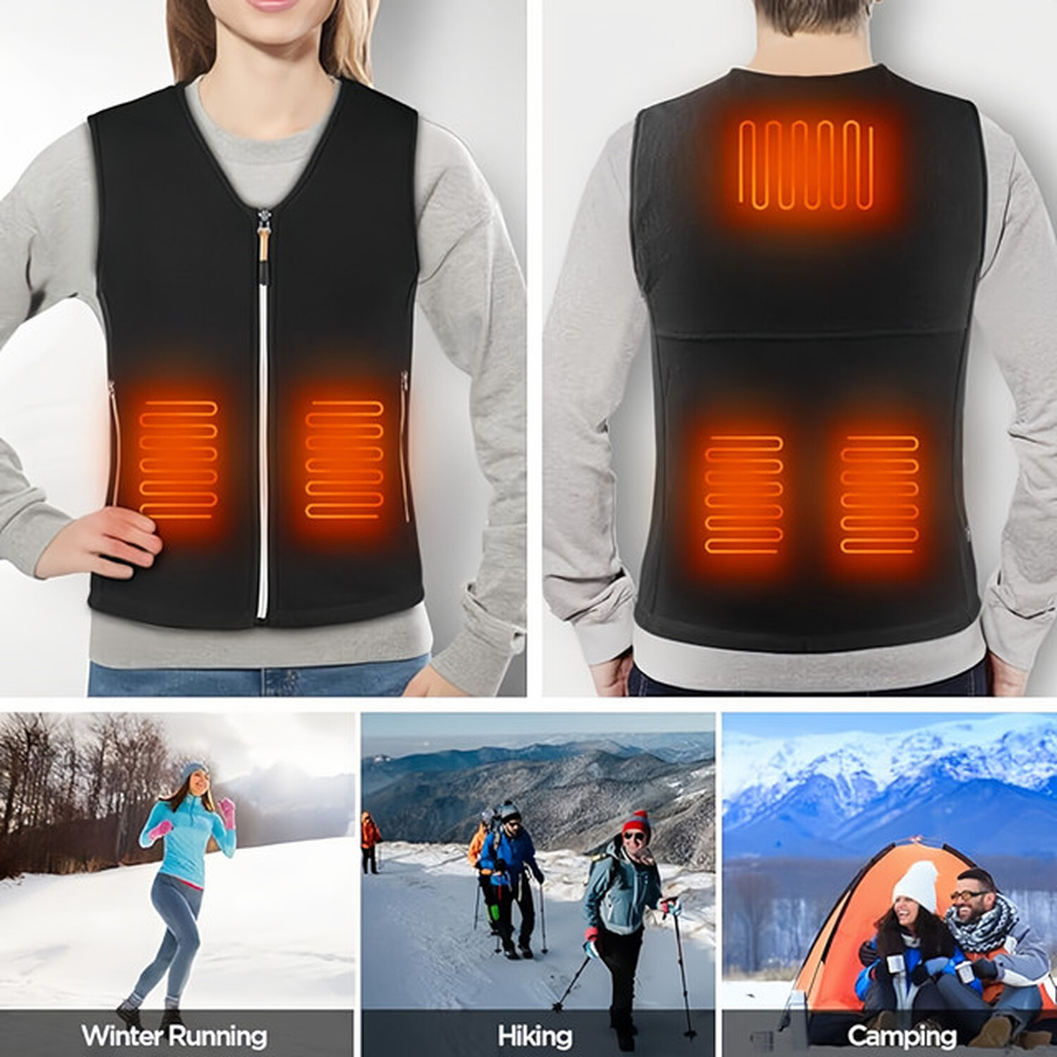Smart Electric Heating Vest with Temperature Control