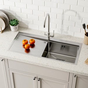 Kitchen Sink, Stainless Steel Basin, 1 Single Bowl Drainer Waste