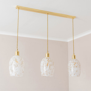 India Confetti Glass 3 Drop Bar Ceiling Pendant Light