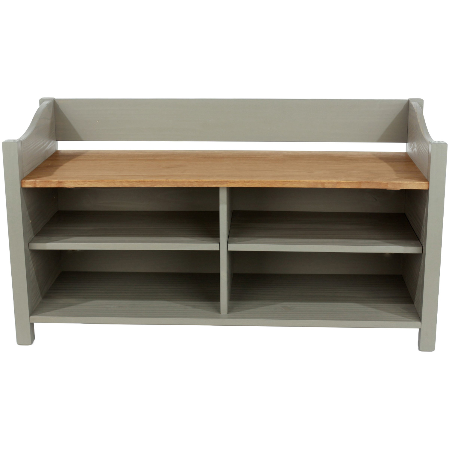 Corona Grey Pine Large Shoe Bench with Storage Area