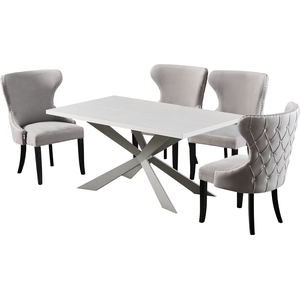 Mayfair Duke LUX Dining Set Includes a Modern Table and Chairs Set of 4