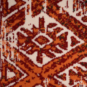 Red Terracotta Distressed Aztec Living Room Rug