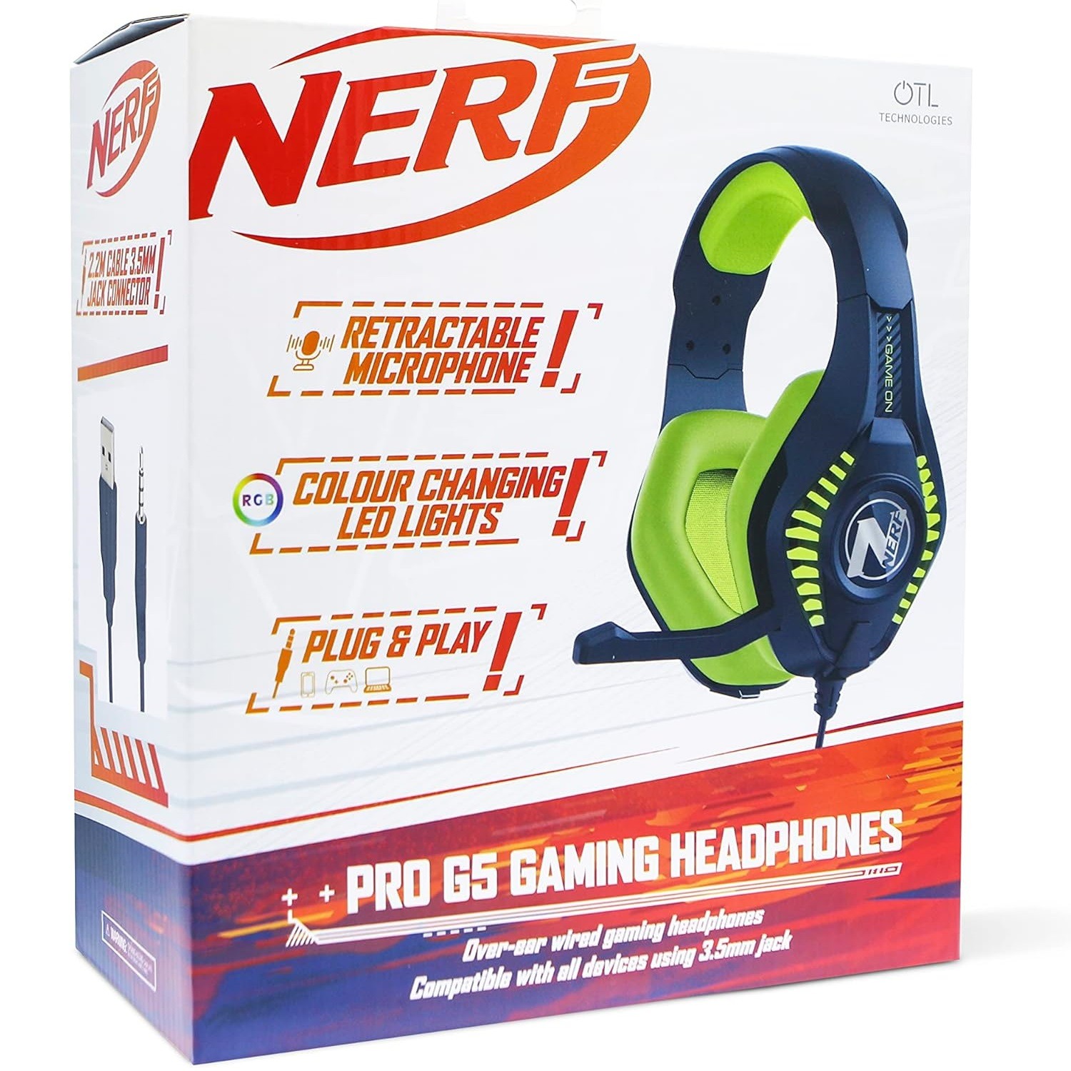 Nerf Pro G5 Wired Gaming Headphones