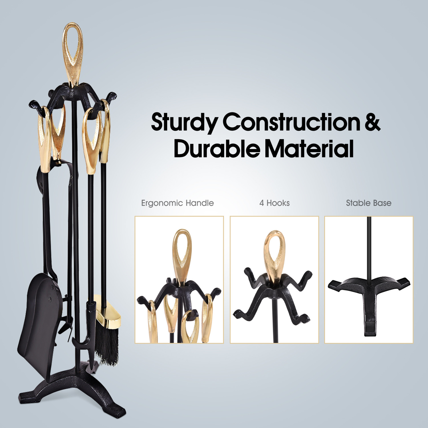 5Pcs Fire Companion Set Fireside Tools