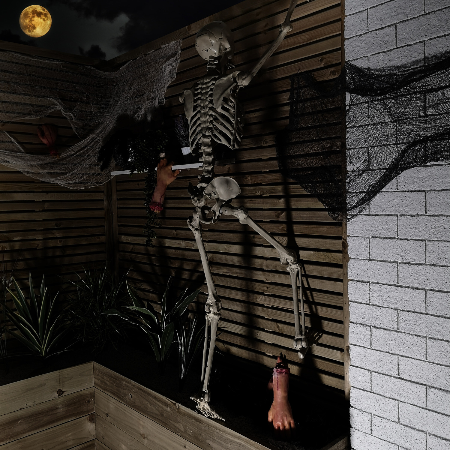 4 Pack Posable Full Body Halloween LED Skeleton Decoration