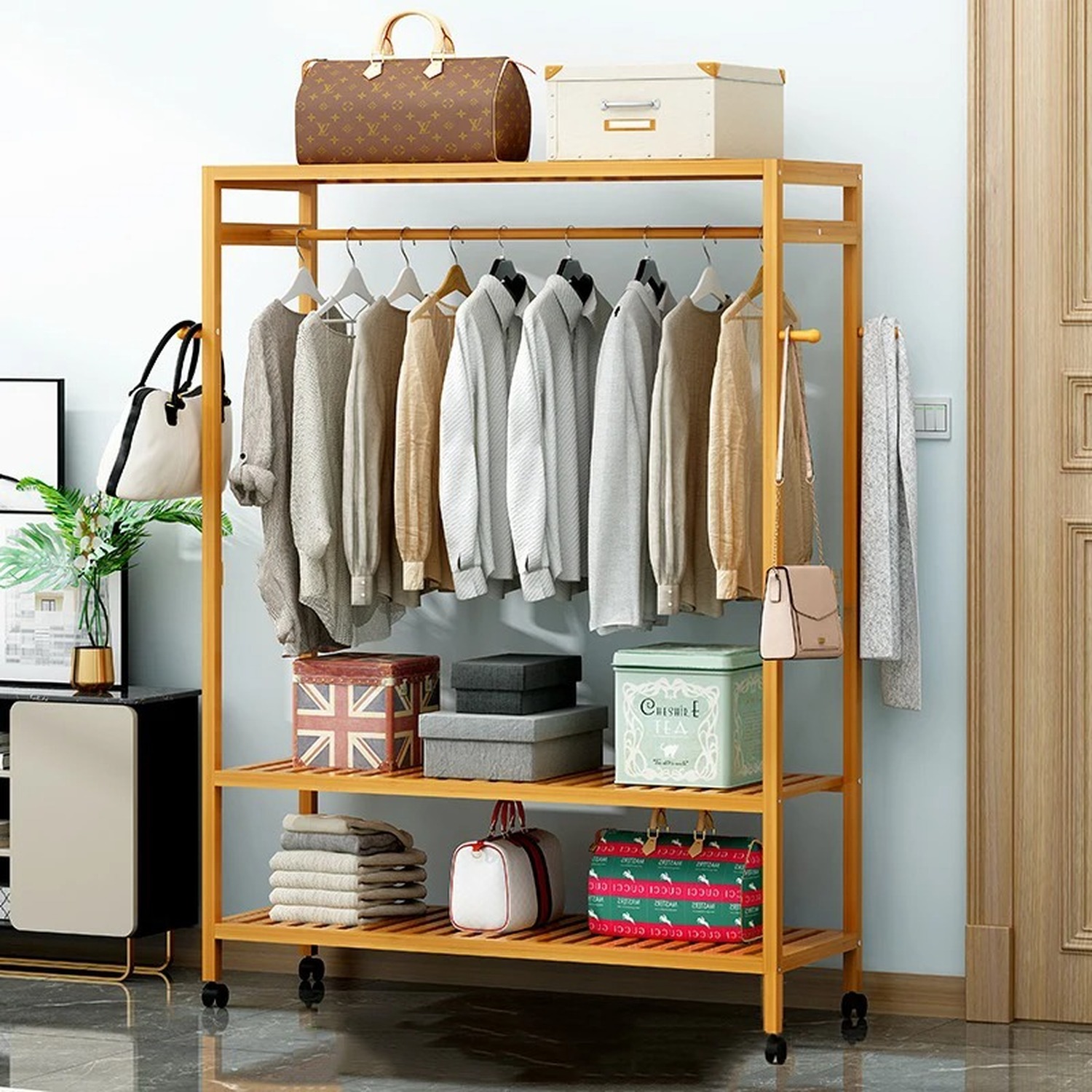 Clothing Storage Unit With Shelf