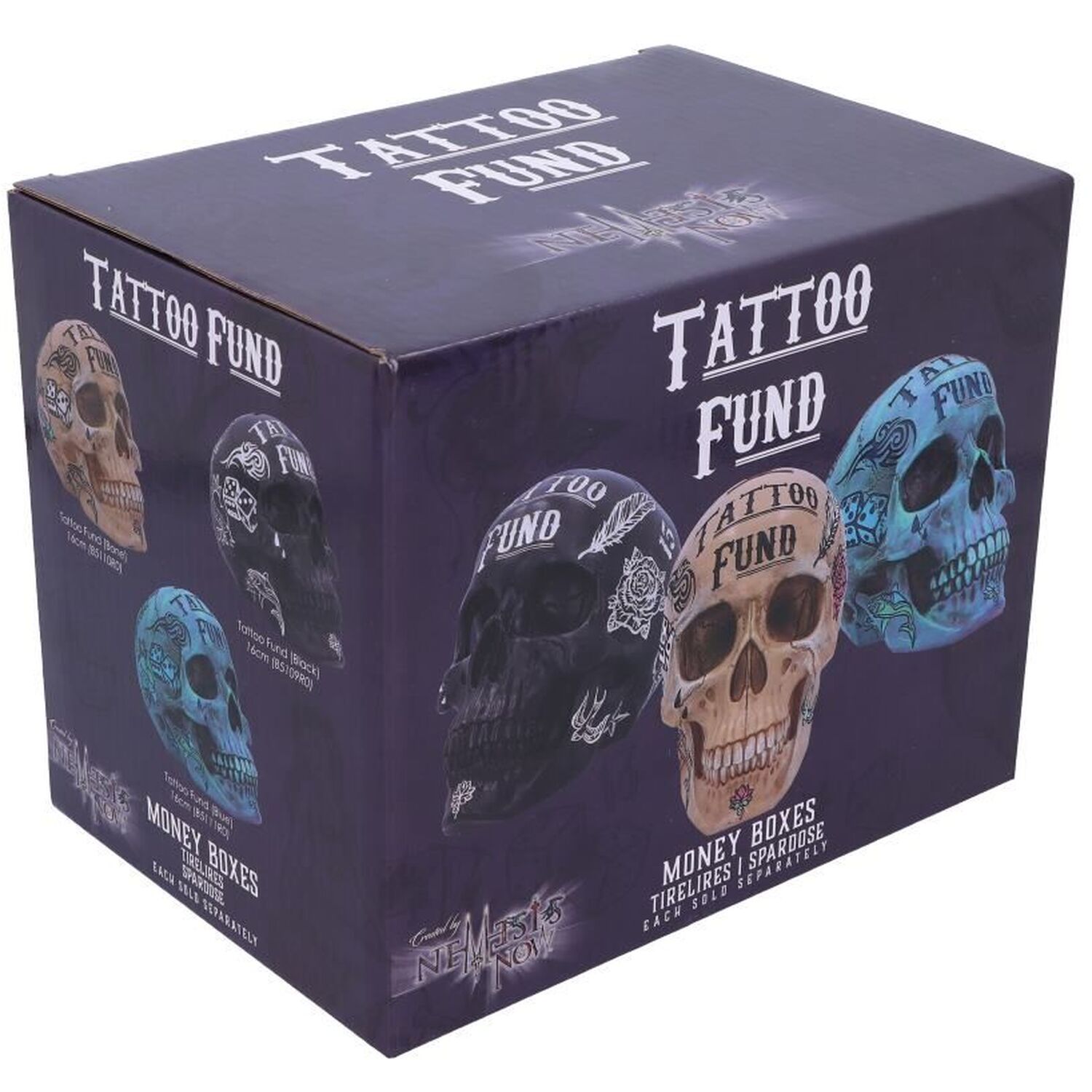 Natural Bone Coloured Traditional, Tribal Tattoo Fund Skull