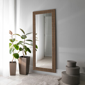 Nyla Wood Effect Striped Mirror