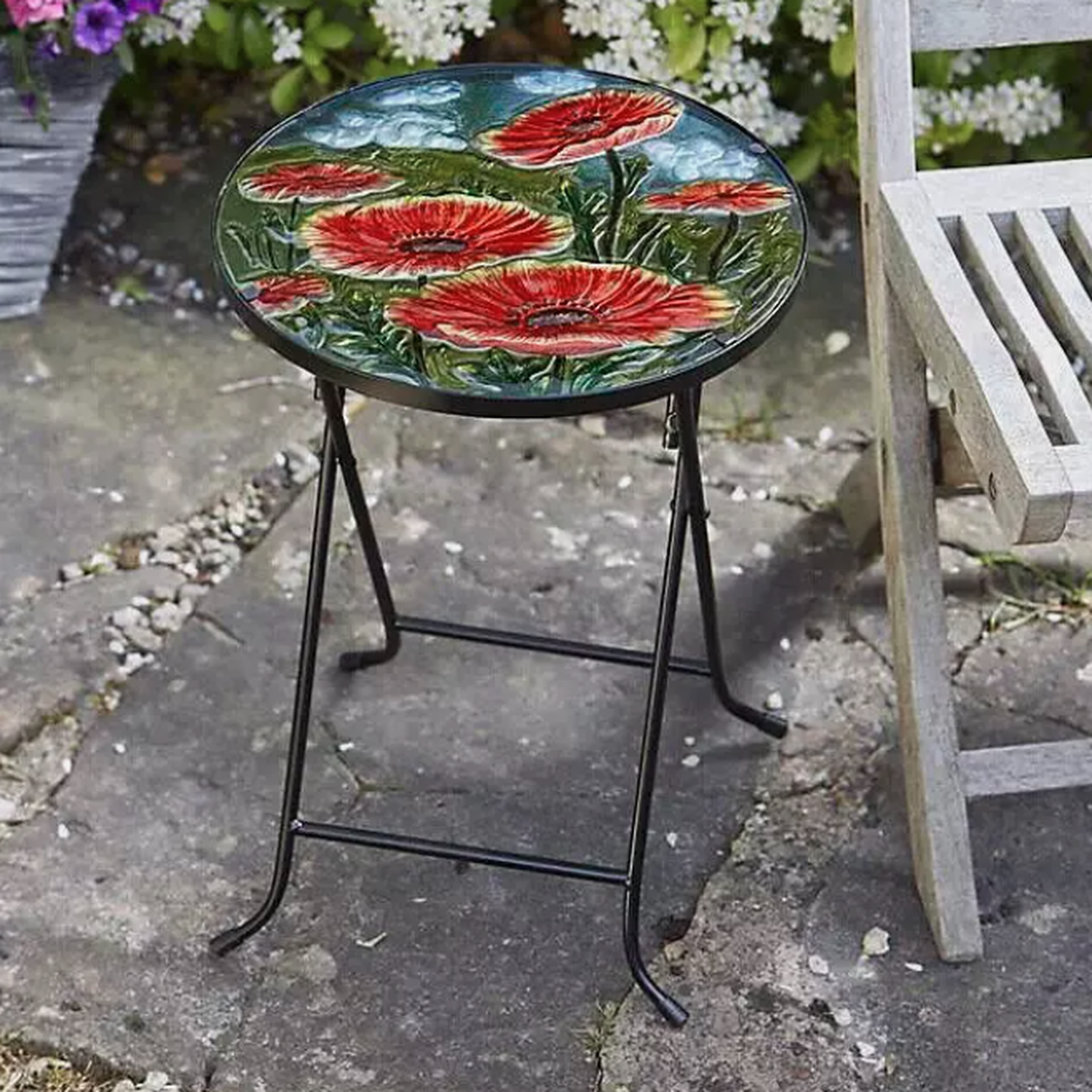 Large Glass Poppy Table