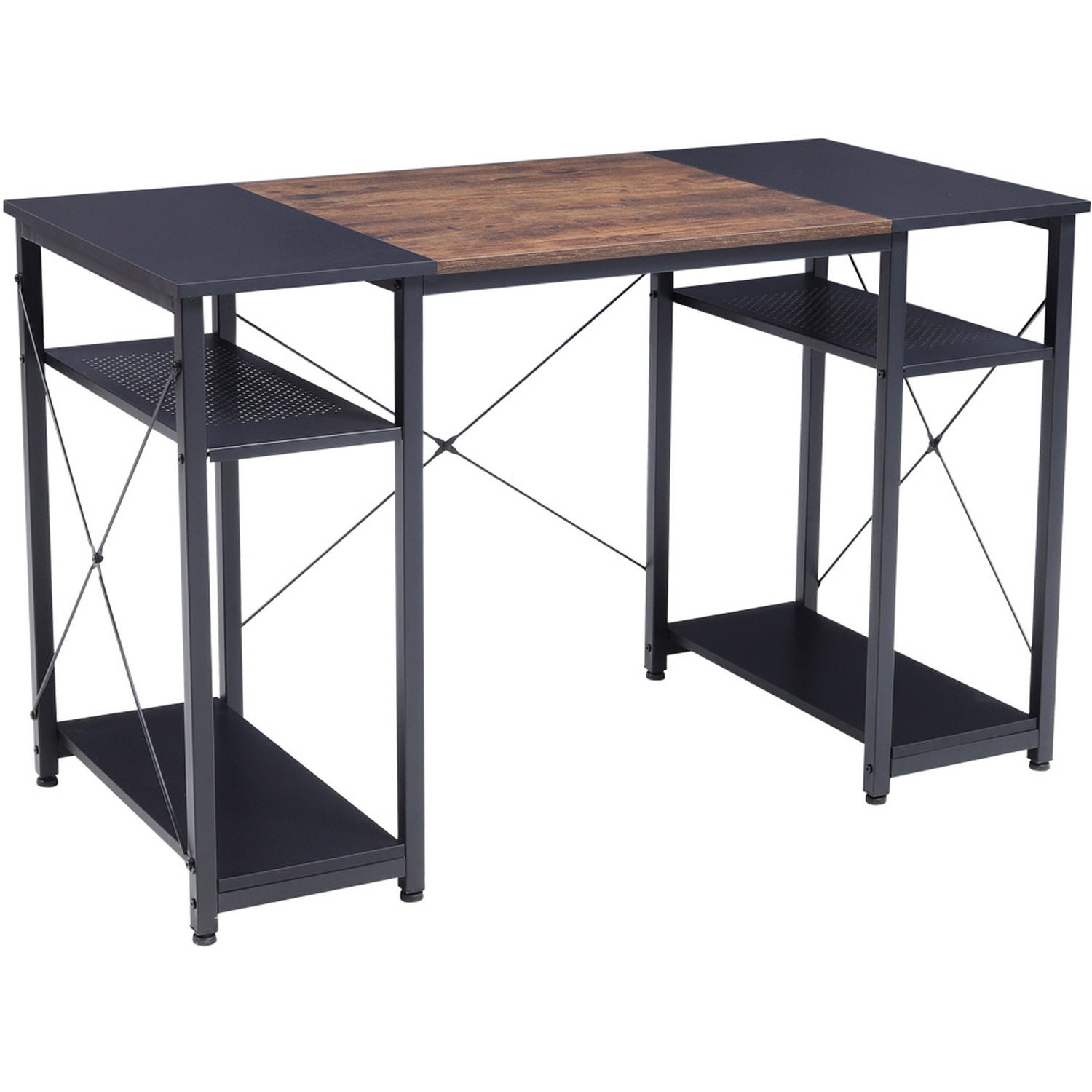 Computer Desk with Shelves on Both Sides