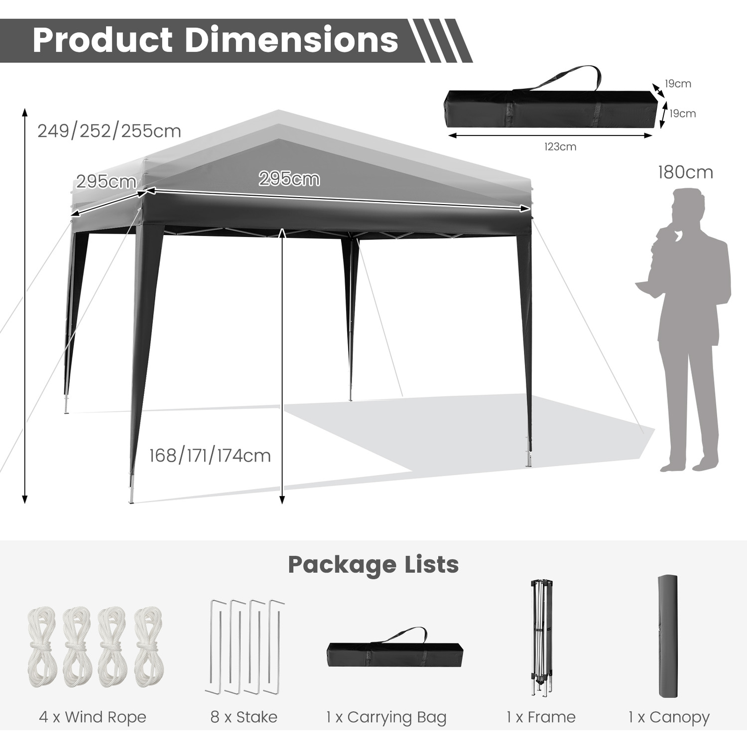 Costway 10 x 10 FT Outdoor Instant Pop-up Canopy Sun Shelter