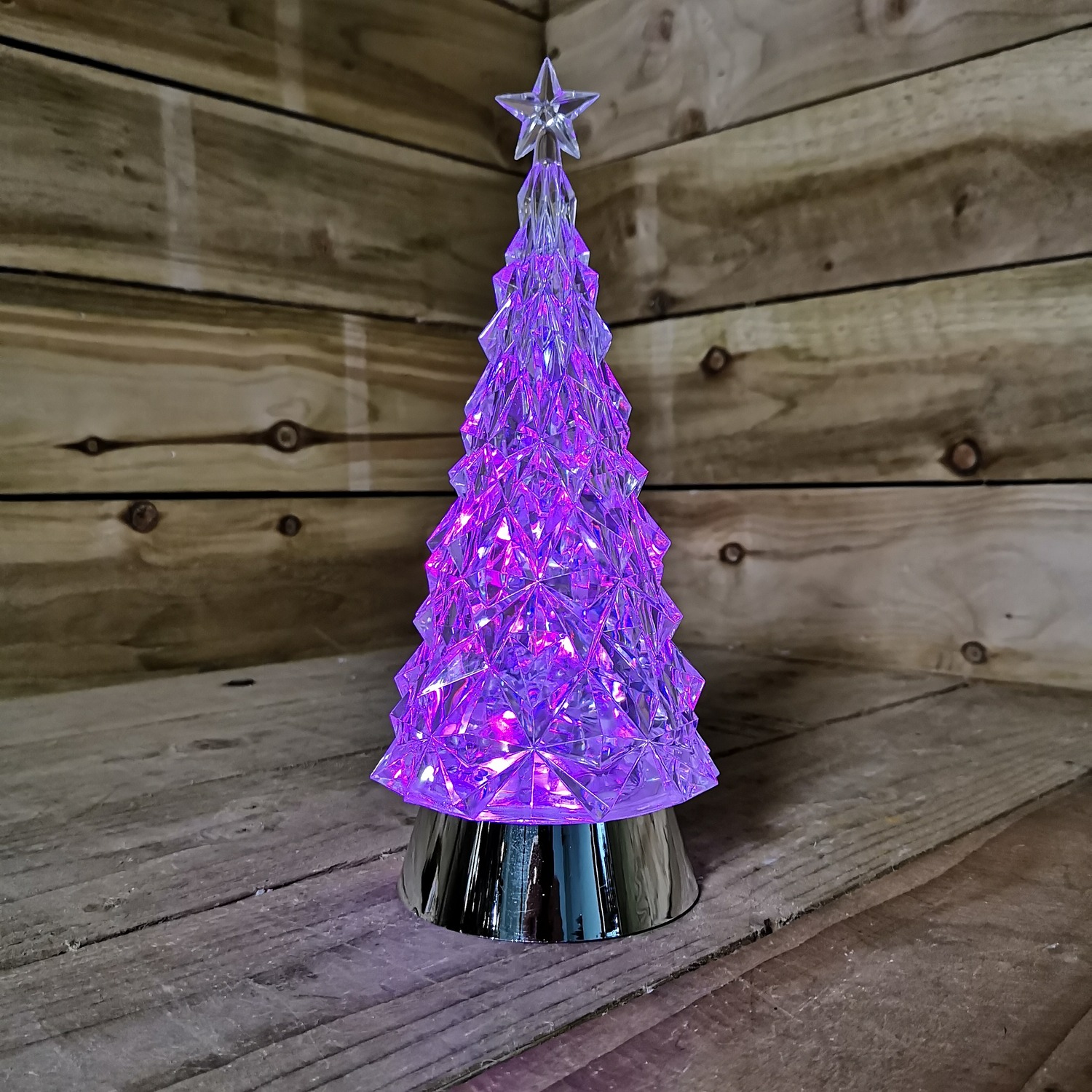 Christmas Glitter Water Spinner Colour Changing Tree with LEDs