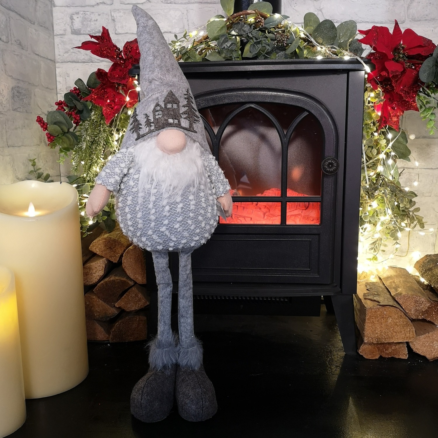 Christmas Standing Gonk Decoration with Detailed Hat