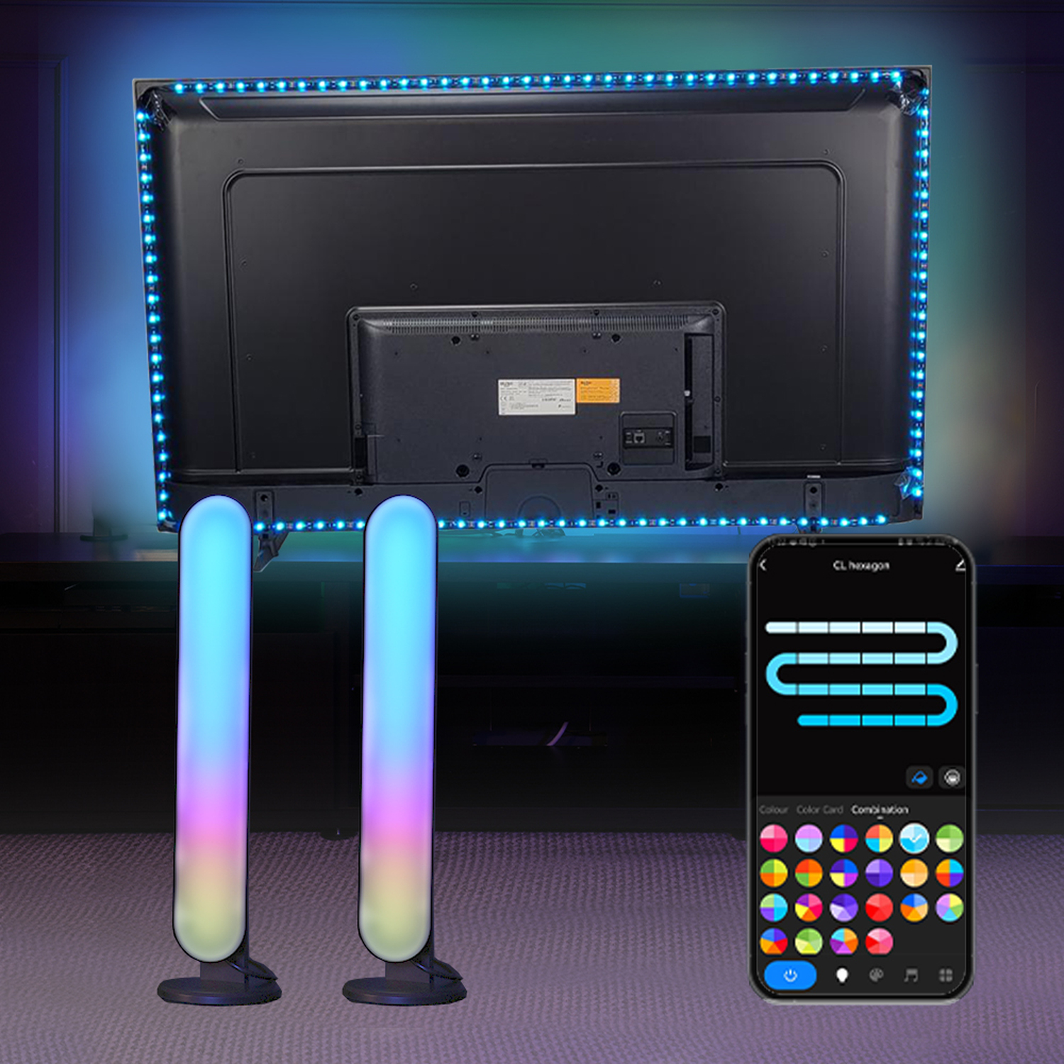 Smart RGBIC Light Bars TV Backlight Kit