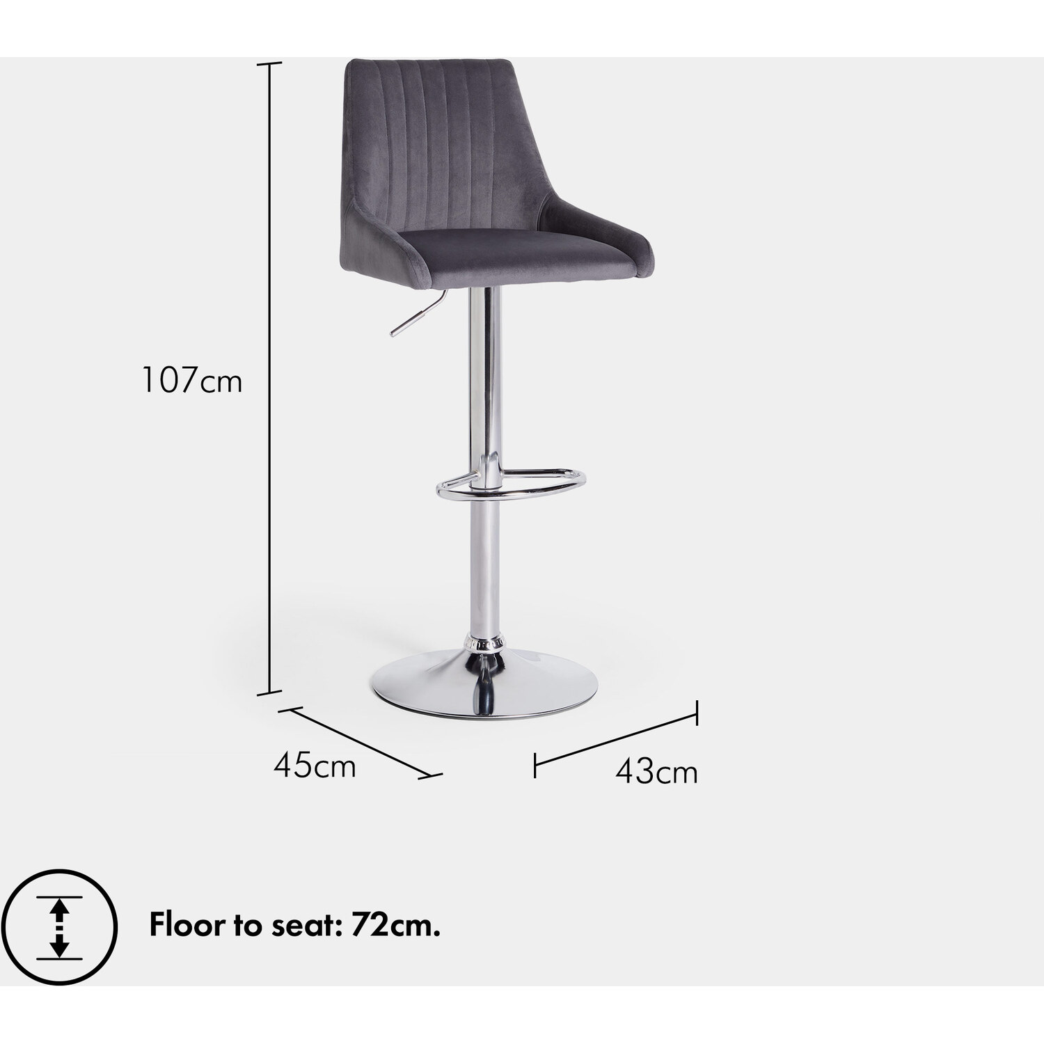 Kitchen Bar Stool with Gas Lift Mechanism