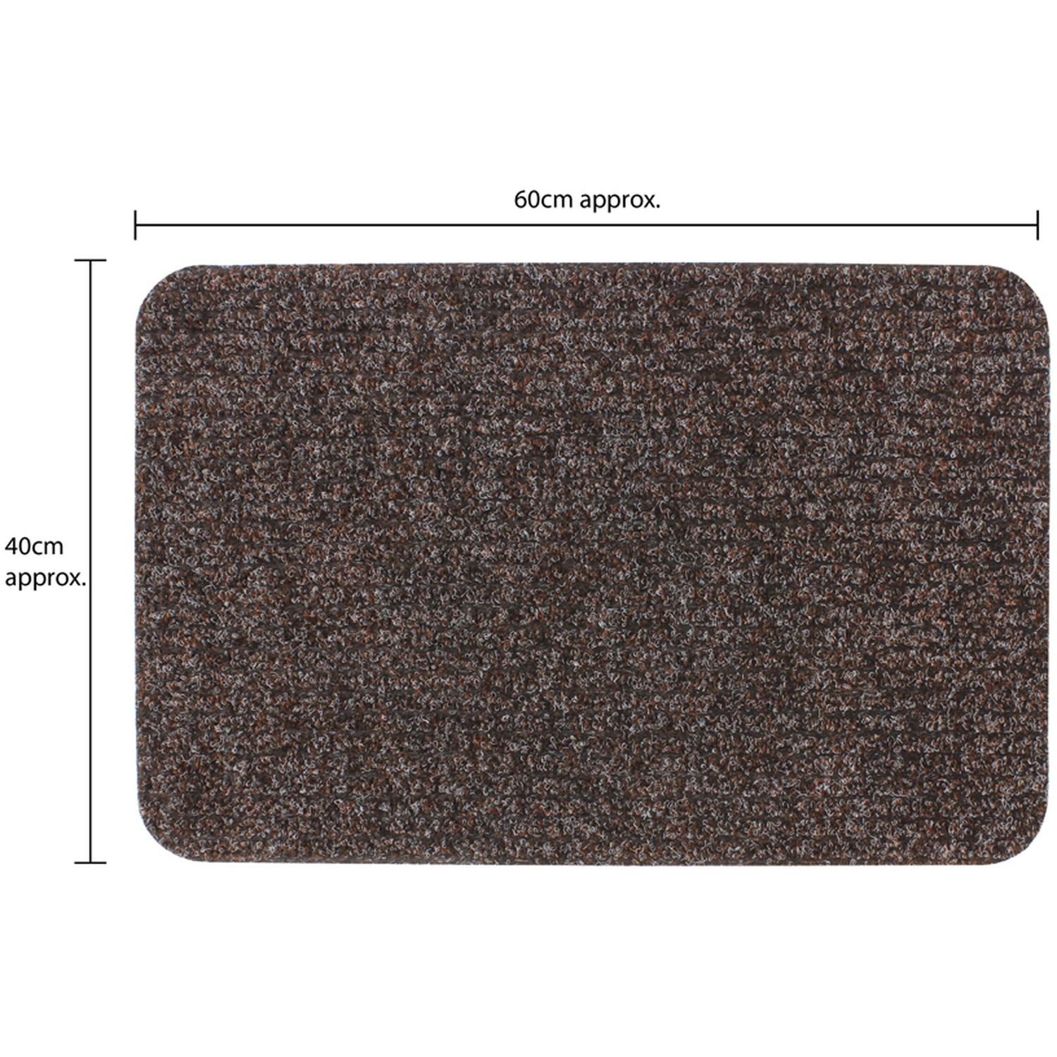 Brown Delta Ribbed Lightweight Indoor Entrance Door Mat