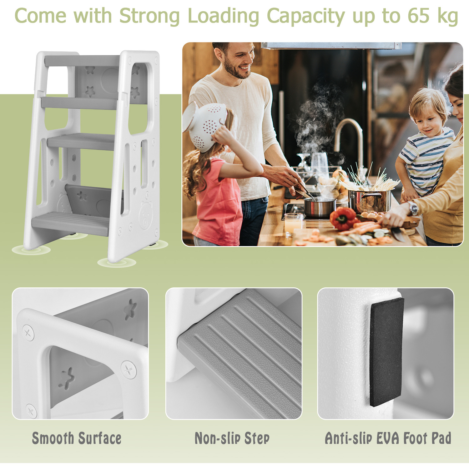 Kids Kitchen Step Stool Toddler Learning Stool